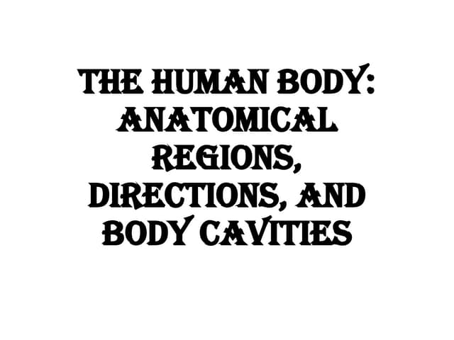 Anatomical planes & cavities | PPTX