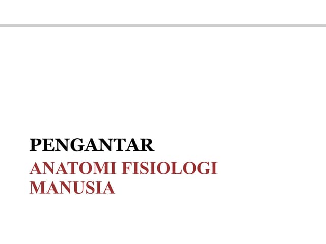 Pengantar Anatomi Fisiologi Manusia | PPT