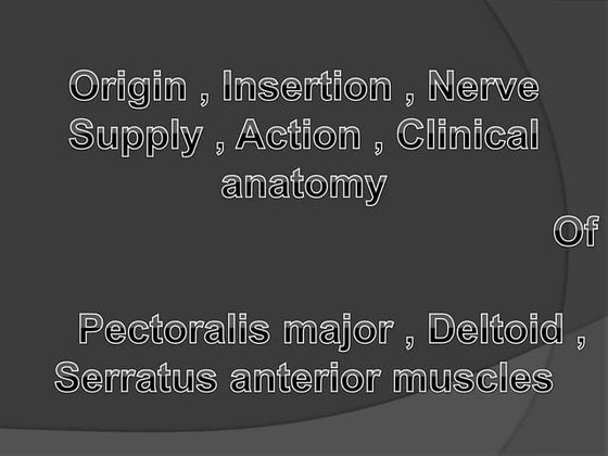 Deltoid muscle, origin insertion and movement | PPT