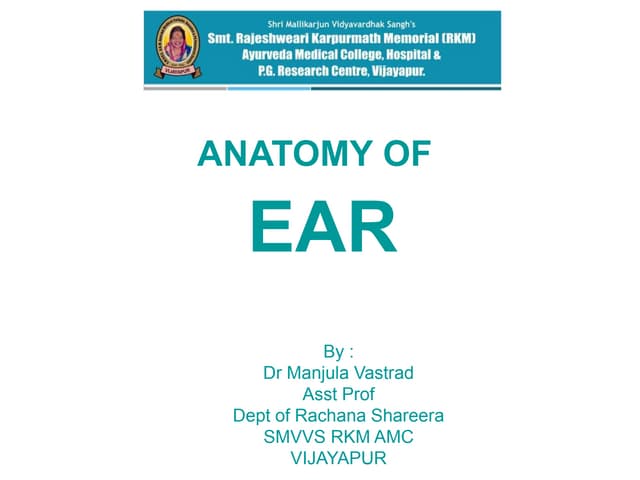 Anatomy and physiology of ear | PPT