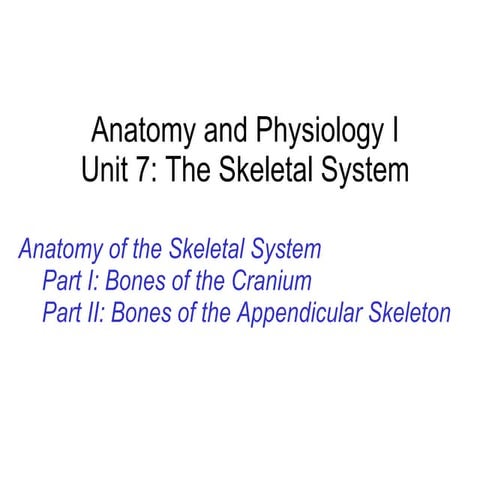 Anatomy Unit 7 Anatomy Of The Skeletal System | PPT | Death, Injury, or ...