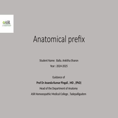 Anatomical prefix presented by Ankita sharon | PPTX