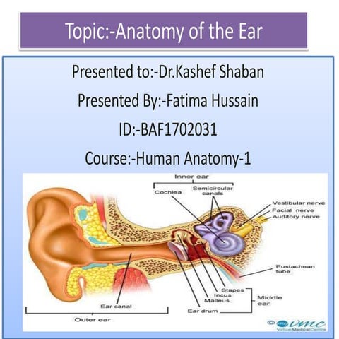 Anatomy 1-The anatomy and physiology of human ear | PPTX