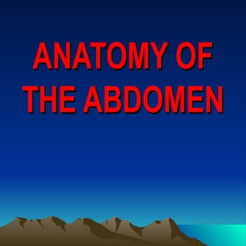 Anatomy abdomen.ppt Presentation for Abdomen | PPT