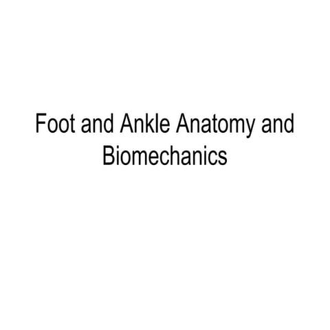 Anatomy and biomechanics of the foot and ankle - Derek Park | PPT