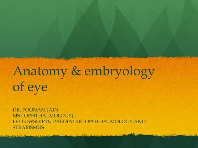 Embryology of the eye | PPTX
