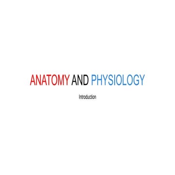 Anatomy and Physiology Intro | PPT