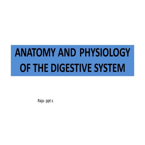 Anatomyandphysiologyofdigestivesystem | PPTX