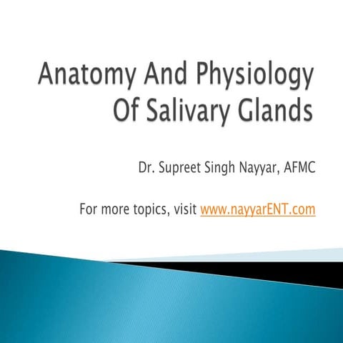 Anatomy and physiology of salivary glands | PPTX