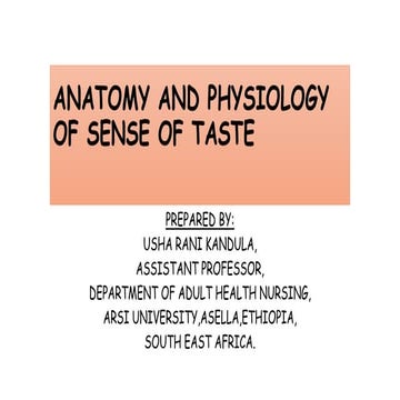 Anatomy and physiology of sense of taste | PPTX