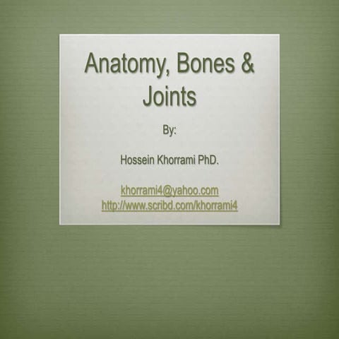 Anatomy, bones & Joints | PPTX
