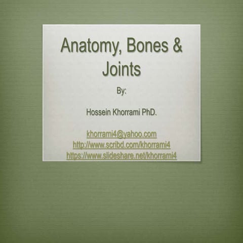 Anatomy, bones And joints | PPT