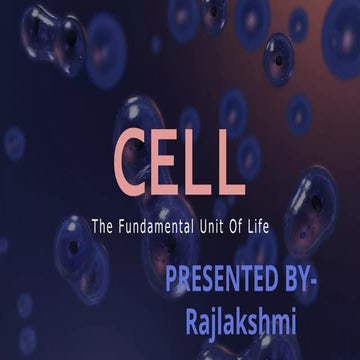CELL : STRUCTURE & FUNCTION /PPT A cell is the structural functional unit of life . | PPTX