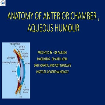 ANATOMY OF ANTERIOR CHAMBER . PG BASICS. | PPTX