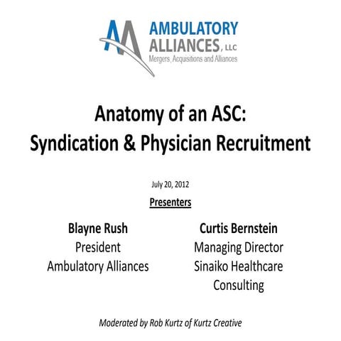 Anatomy of an ambulatory surgery center | PPTX