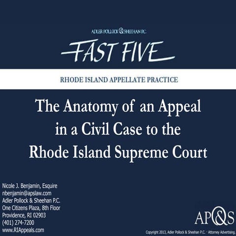 Anatomy of an Appeal in a Civil Case to the Rhode Island Supreme Court ...