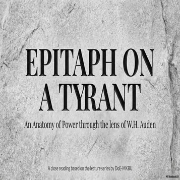Epitaph on a Tyrant: A Critical Anatomy of Power | PDF