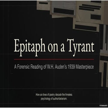 New Critical analysis of W.H. Auden’s poem, "Epitaph on a Tyrant ...