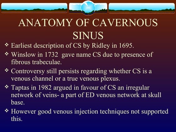 Cavernous sinus anatomy | PPT
