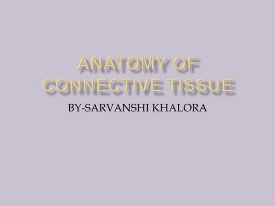 Connective tissue ppt | PPTX | Bone and Joint Conditions | Diseases and Conditions