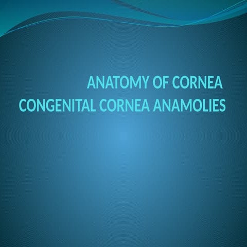 ANATOMY OF CORNEA.pptx anatomy of cornea | PPTX