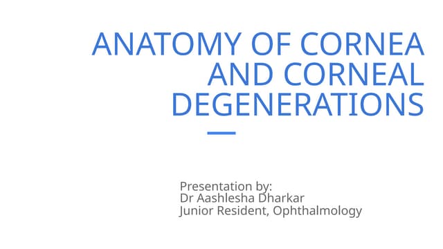 Anatomy of cornea | PPTX