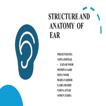 Anatomy and physiology of ear | PPT