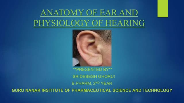 Mechanism of Hearing (presentation) | PPTX