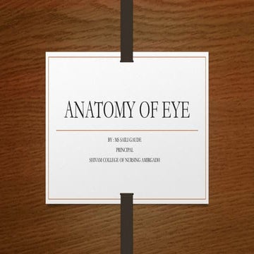 Anatomy of eye ppt | PPTX