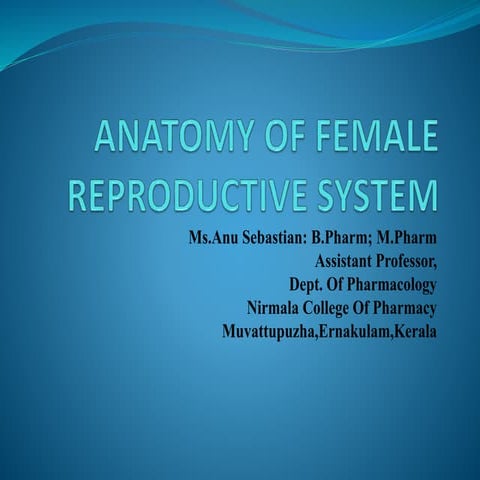 Anatomy of female reproductive system PART5 | PPT