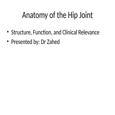Bio-mechanics of the hip joint | PPTX