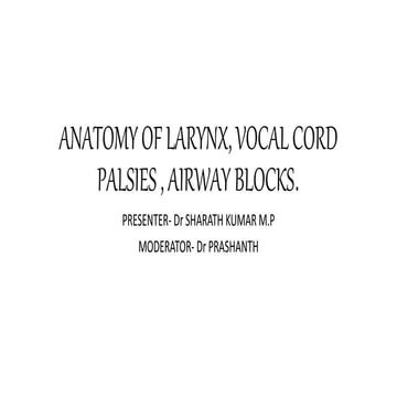 Anatomy Of Larynx Vocal Cord Palsies Pptx