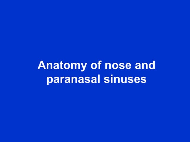 ANATOMY OF NOSE | PDF
