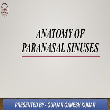 Anatomy of paranasal sinuses | PDF