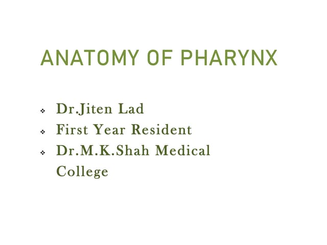 Anatomy of pharynx | PPTX