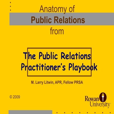 anatomy of public relations for pr playbook 3rd edition.ppt | Business | Business and Finance