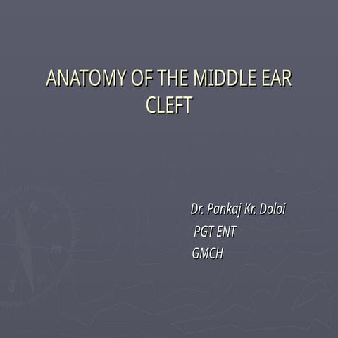 ANATOMY OF THE MIDDLE EAR CLEFT-Powerpoint presentation | PPT
