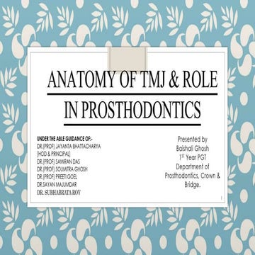 ANATOMY OF TMJ AND ITS ROLE IN PROSTHODONTICS.pptx | Bone and Joint ...