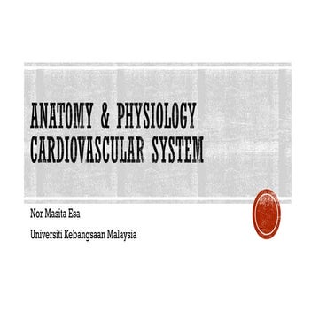 Anatomy & PHYSIOLOGY Cardiovascular System | PDF