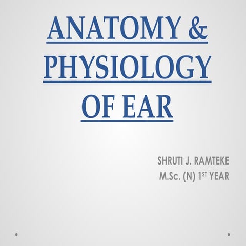 Anatomy and physiology of ear | PPT