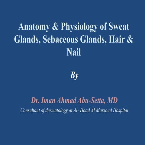 Anatomy & physiology of sweat glands, sebaceous | PPTX