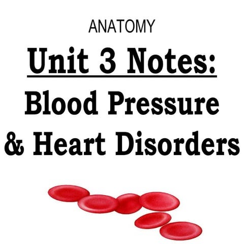 Anatomy unit 3 cardio and respiratory systems blood pressure and heart ...