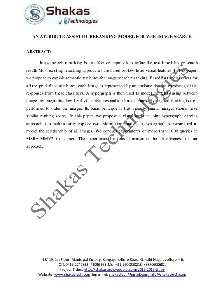 An attribute assisted reranking model for web image search