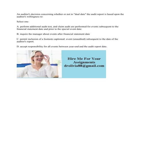 An auditor's decision concerning whether or not to -dual date- the aud.docx