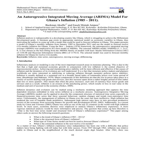 An autoregressive integrated moving average (arima) model for ghana’s ...