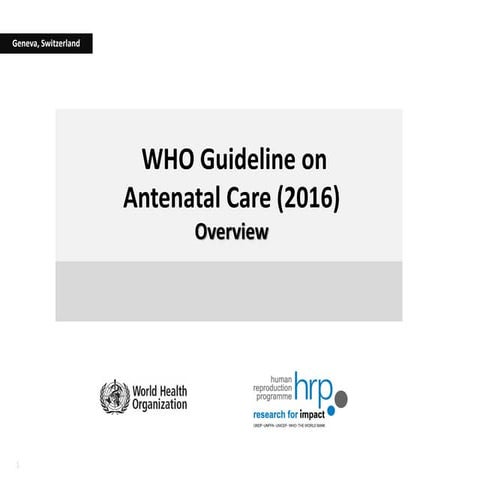 Comprehensive WHO Guidelines on Antenatal Care for Healthy Pregnancies ...