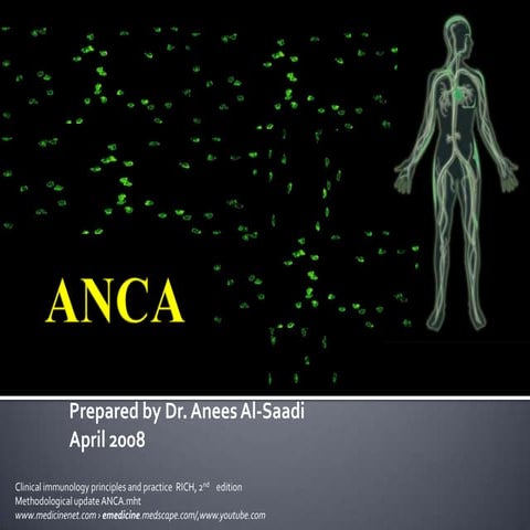ANCA Anti-neutrophil cytoplasmic antibodies (ANCAs) | PPTX