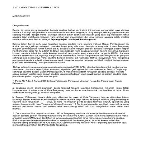 Ancaman chasan sohib ke wh | DOCX