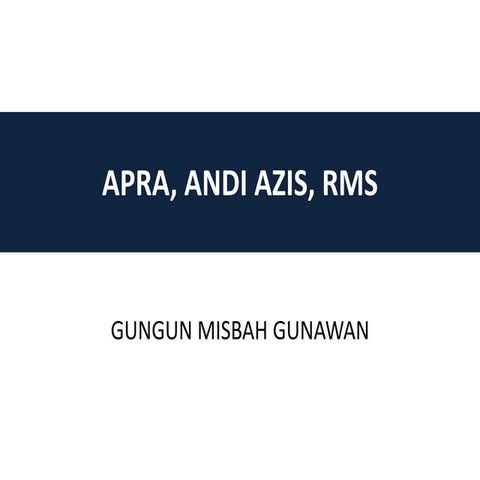 Ancaman disintegrasi apra, andi azis, rms | PPTX