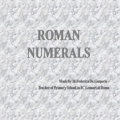 Ancient roman-numbers unita didattica | PPT